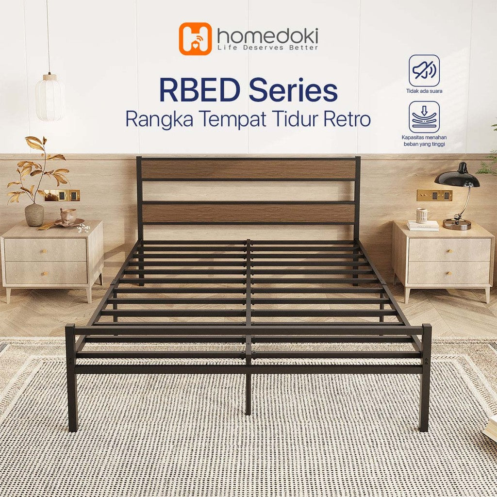 Homedoki Retro Series / Dipan Tempat Tidur /Sandaran Ranjang Besi/Dipa